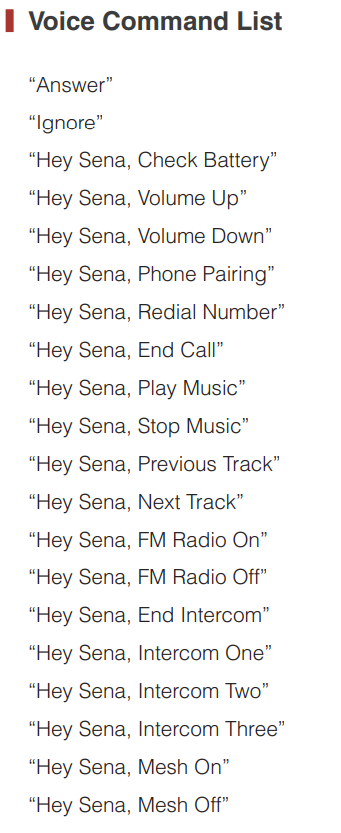 Voice Command – Sena Technologies Help Desk